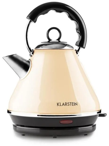 Klarstein Charlotte II, 1,7 l, 2200 W, bezdrátová konvice, čajník, krémový