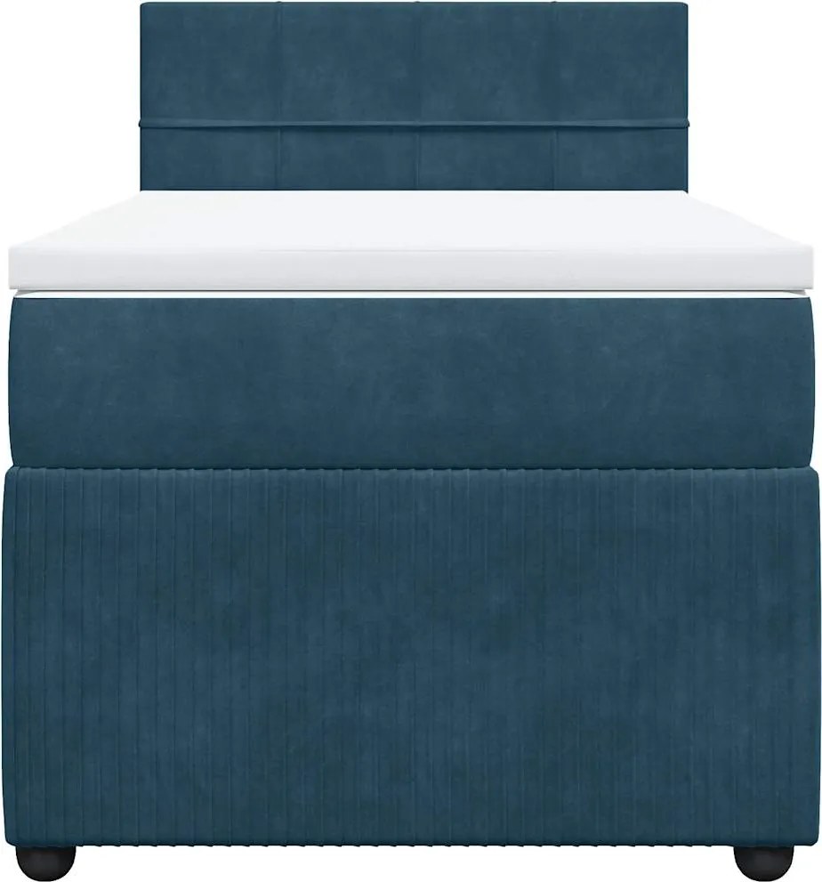 Box spring postel s matrací modrá 80 x 200 cm samet 3289894