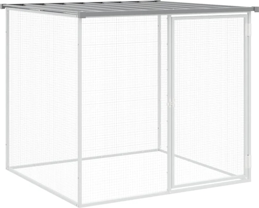 Klec pro kuřata se střechou světle šedá 803 x 98 x 90 cm ocel 3189047