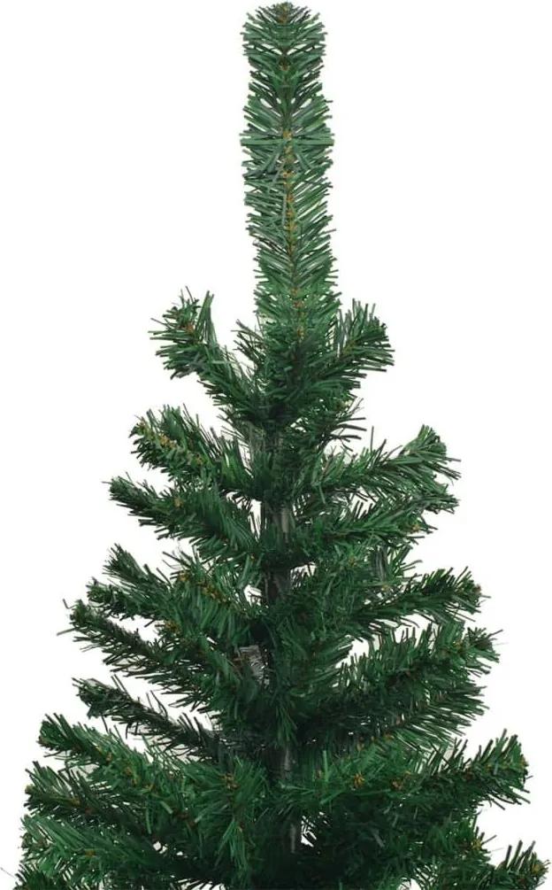 vidaXL Umělý vánoční stromek s LED osvětlením L 240 cm bílý [3077663] Barva: Zeleno-šedý