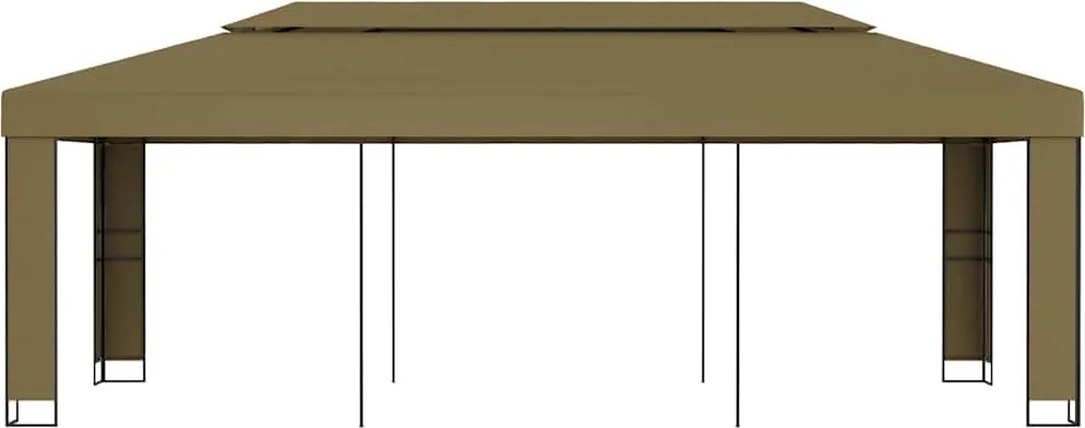 Altán s dvojitou střechou 3 x 6 m taupe 180 g/m² 312219