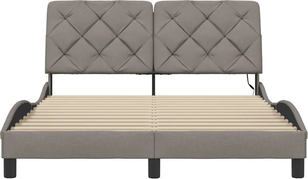 Rám postele s LED bez matrace Taupe 120x200 cm Látka 3310661