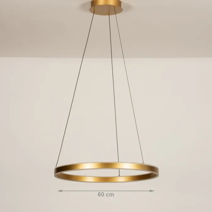 Závěsné kruhové LED svítidlo nad jídelní stůl Delta Maximus Gold 60