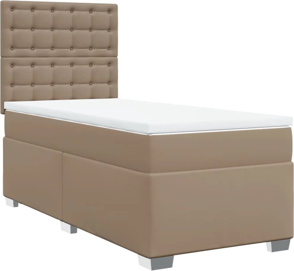 Box spring postel s matrací cappuccino 100x200 cm umělá kůže 3290711