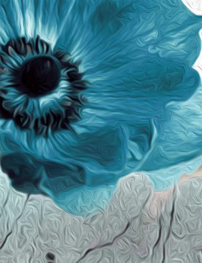 Obraz tyrkysový květ Velikost (šířka x výška): 100x100 cm