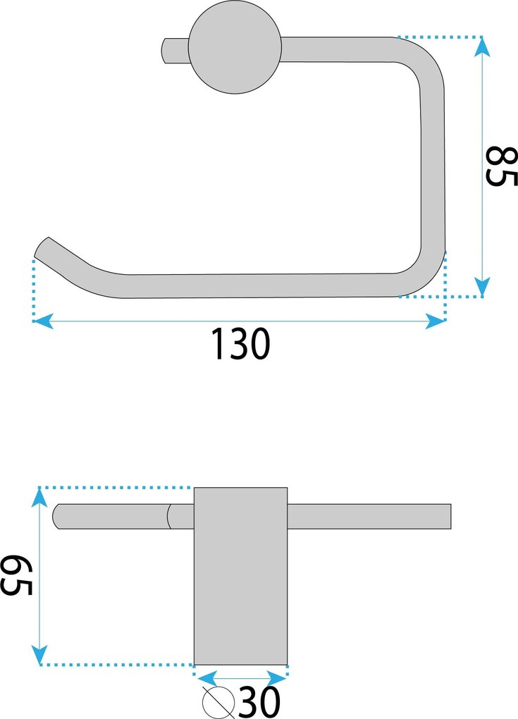 Rea Prism, držák na toaletní papír 9711, měděná matná, REA-98022