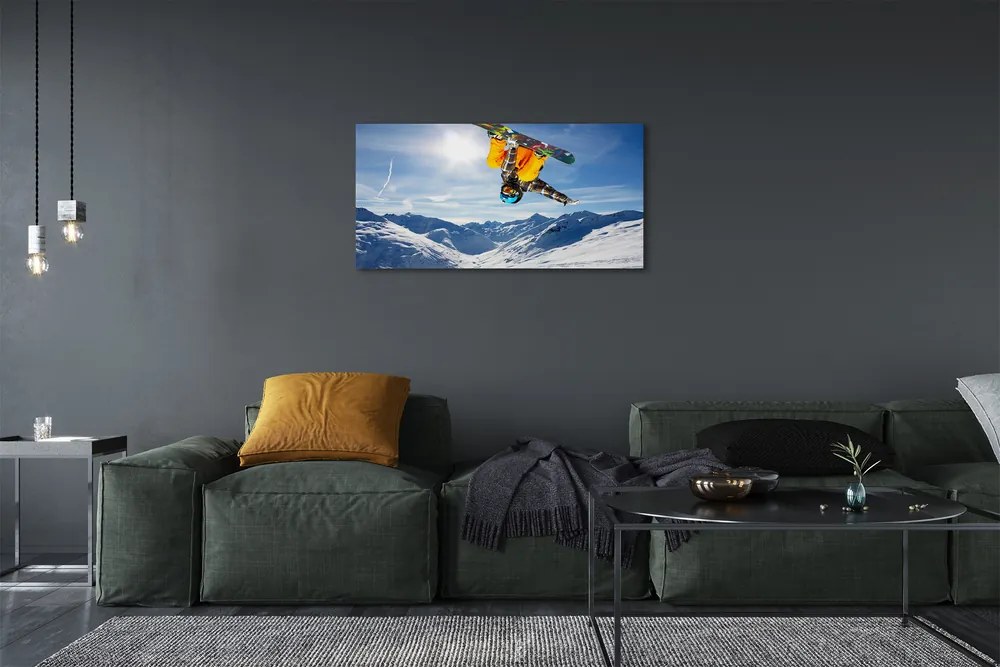 Obrazy na plátně Man mountain board 100x50 cm