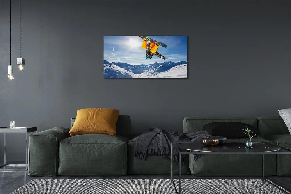 Obrazy na plátně Man mountain board 125x50 cm