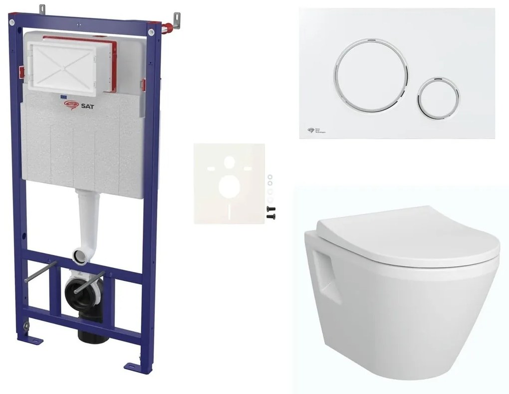 Cenově zvýhodněný závěsný WC set SAT do lehkých stěn / předstěnová montáž+ WC VitrA Integra SIKOSSINTRE70K