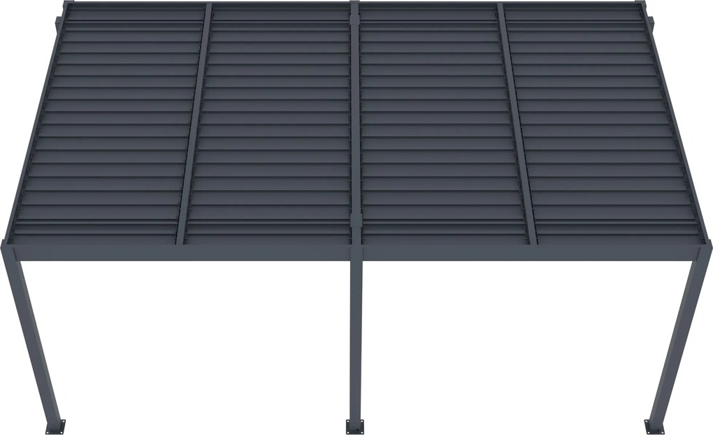 Hliníková bioklimatická pergola s lamelami BestBerg BBP-15G / 5 x 3 m / šedá