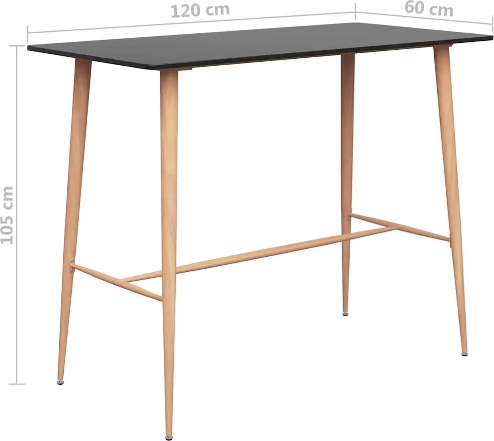 Barový stůl černý 120 x 60 x 105 cm 248146
