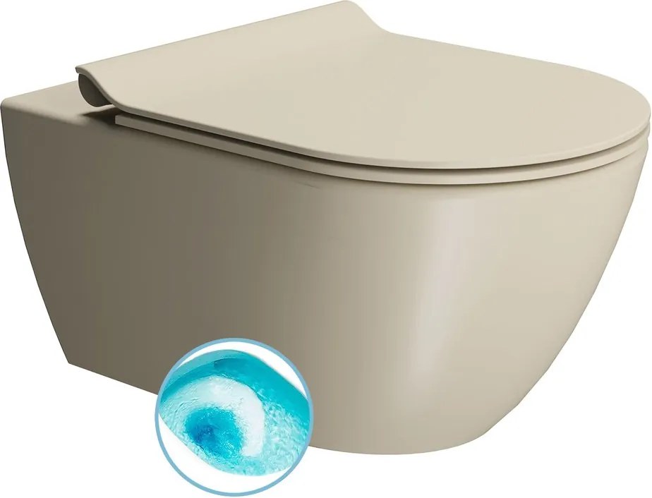 GSI Color Elements Pura WC závěsné, splachování SWIRLFLUSH, 55x36 cm, creta dual-mat, 881508