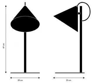 Stolní lampa BENJAMIN FRANDSEN 47 cm, šedá Frandsen lighting 2493276011