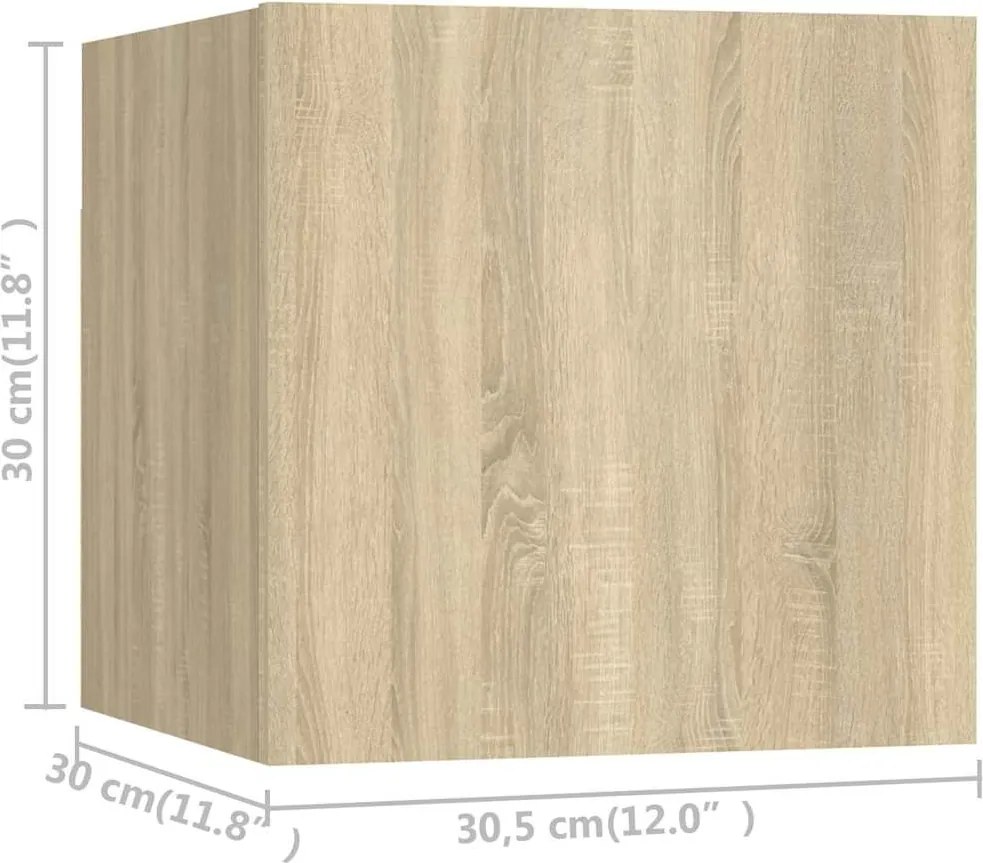 Nástěnné TV skříňky 8 ks dub sonoma 30,5 x 30 x 30 cm 3079054