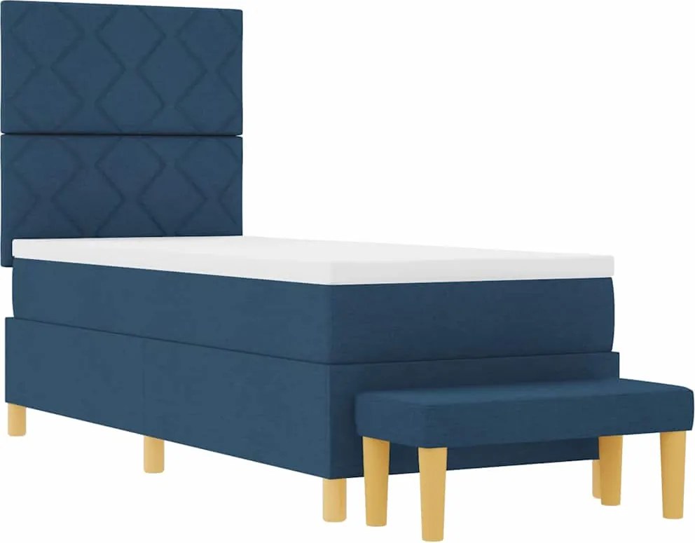 Postel s boxspringem s čelo Modrá 200 x 80 cm textil 3344337