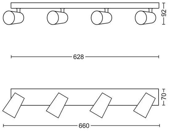Philips 50574/31/PN - Bodové svítidlo MYLIVING PAISLEY 4xGU10/5,5W/230V