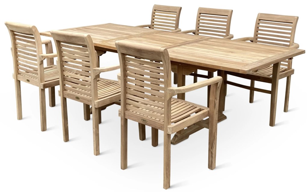 Nábytek Texim Faisal I. hranatý zahradní nábytek teak set 1+6