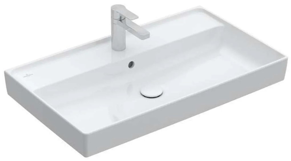 Villeroy & Boch Collaro - Umyvadlo nábytkové 80x47 cm, s přepadem, otvor pro baterii, CeramicPlus, Stone White 4A338GRW