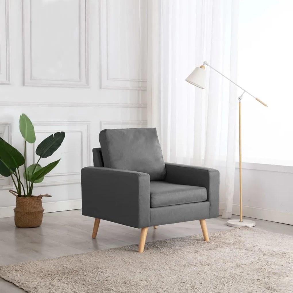 Křeslo světle šedé textil 288693