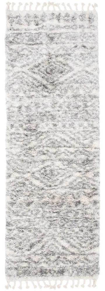 Kusový koberec shaggy Acama krémově šedý atyp 70x200cm