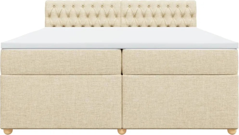 Box spring postel s matrací krémová 200x200 cm textil 3289099
