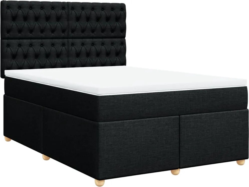 Box spring postel s matrací černá 140 x 190 cm textil 3291284