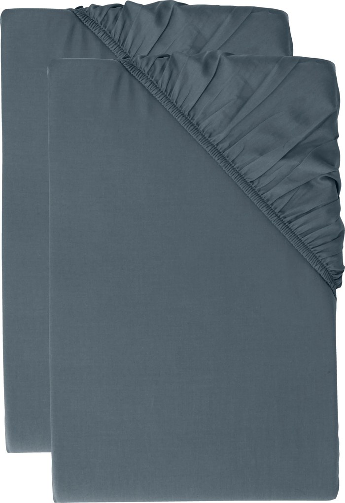 Livarno® Sada napínacích prostěradel z bambusové viskózy Premium, 90-100 x 200 cm, 2dílná, tmavě modrá