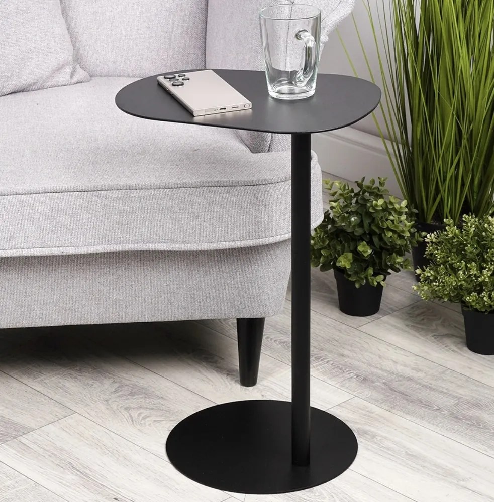 Kovový odkládací stolek Reto 53 cm černý