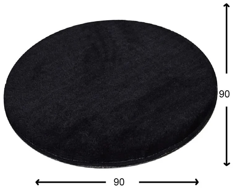 Kulatý koberec Milano 90 cm černý