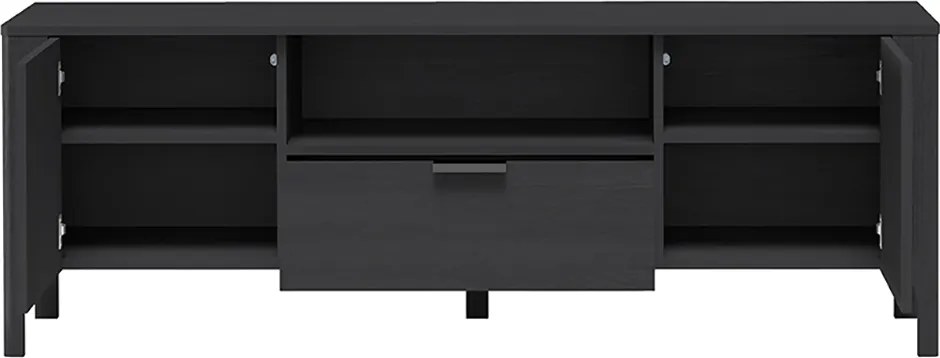 TV stolek MALUMI MM-5 | s policemi a zásuvkou | 160 cm | černá