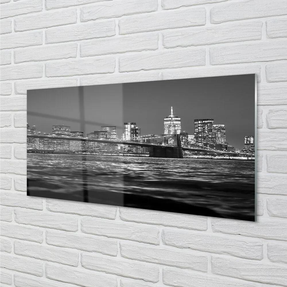 Obraz na skle Bridge river panorama 120x60 cm