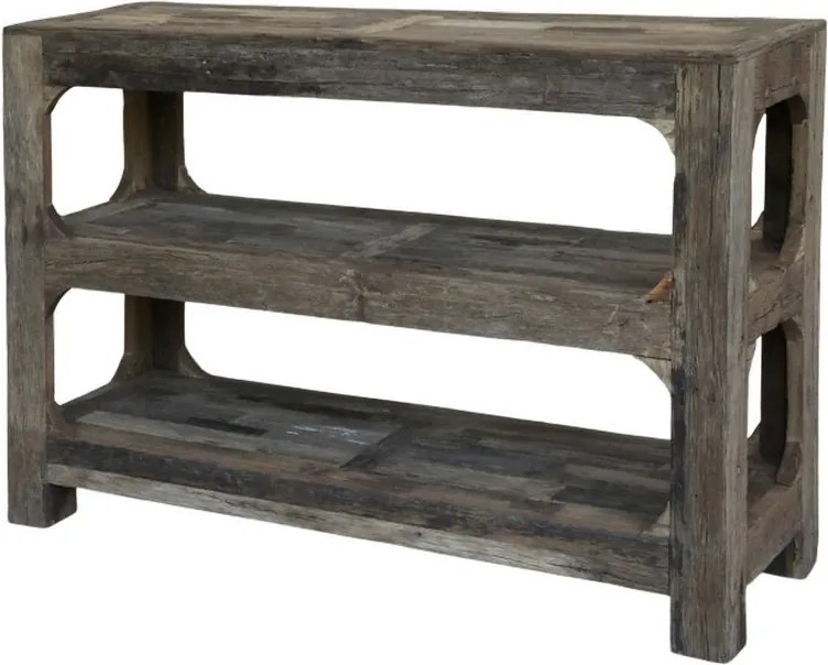 Hnědý dřevěný konzolový stůl regál Grimaud Unit - 120*40*80 cm