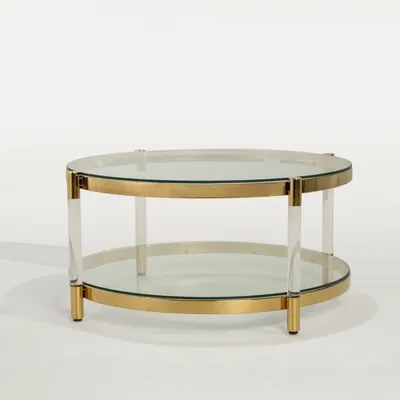 Kulatý stolek se zlatým dekorem ECCONOD