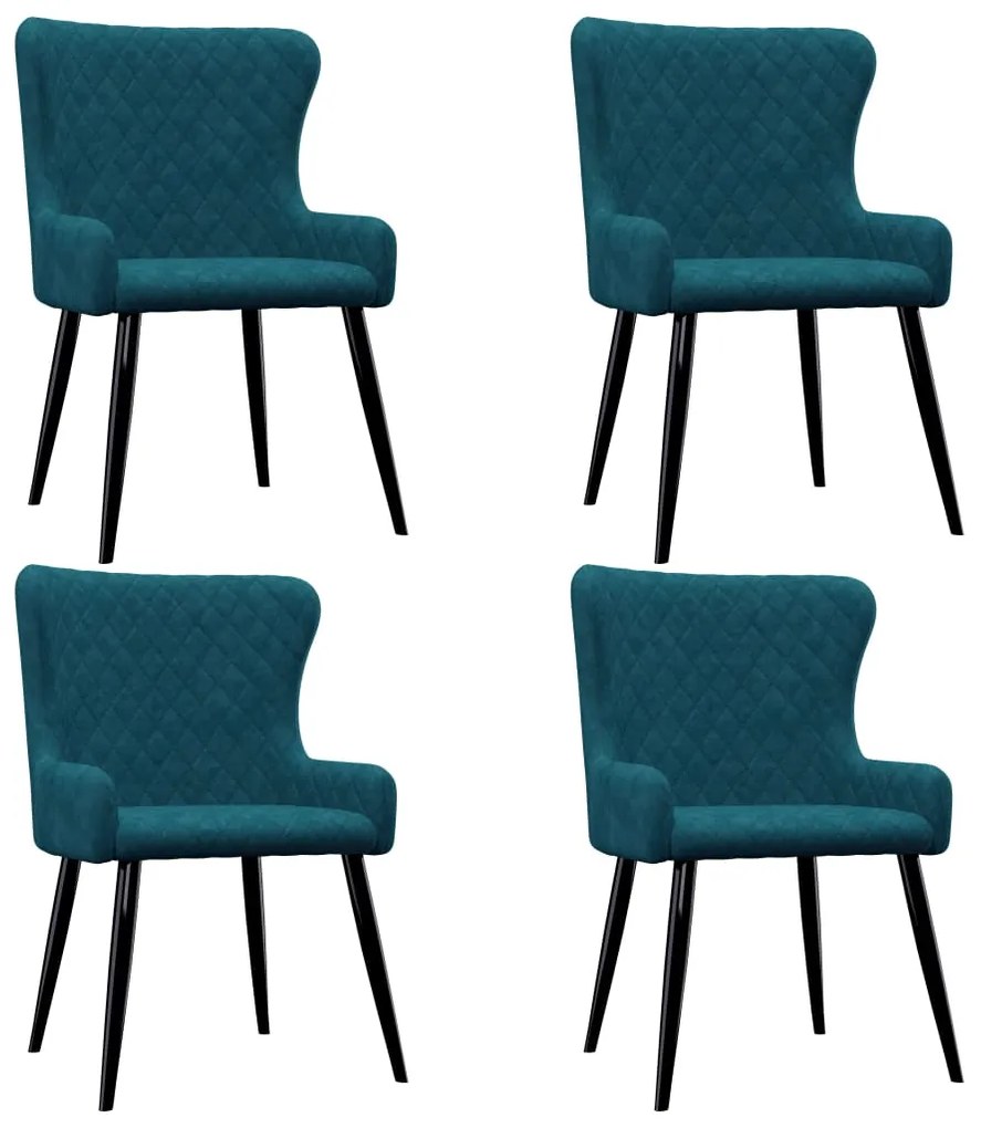 279161 vidaXL Jídelní židle 4 ks modré samet