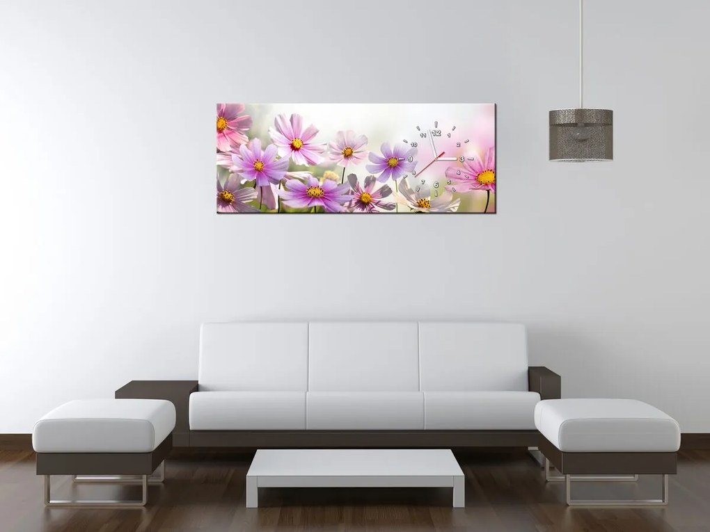 Gario Obraz s hodinami Jemné květy Rozměry: 100 x 40 cm