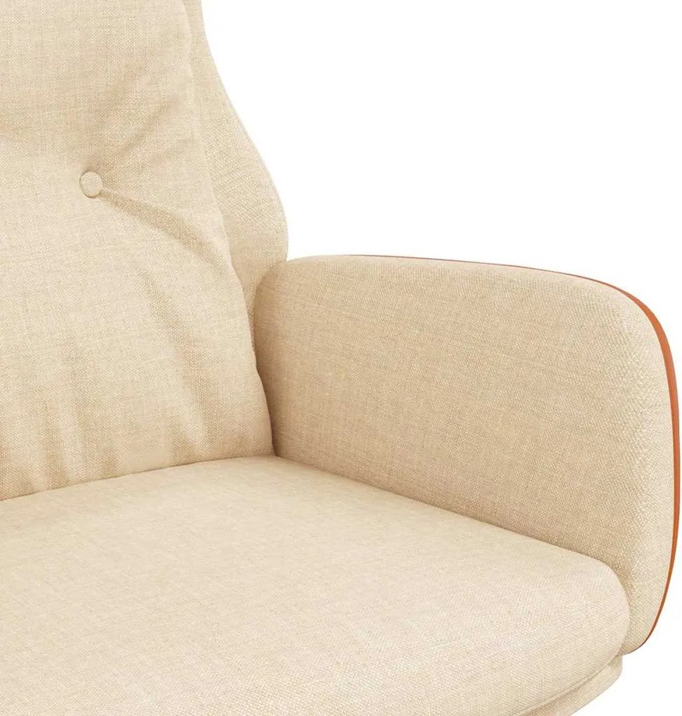 Relaxační křeslo krémové textil a PVC 341303