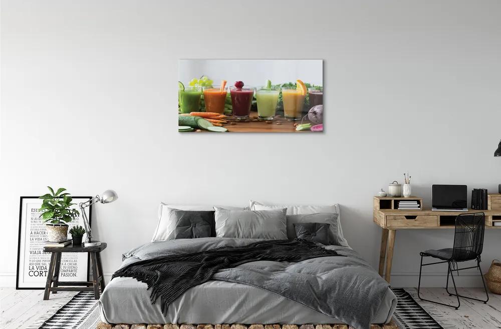 Obraz na skle Zeleninové, ovocné koktejly 120x60 cm