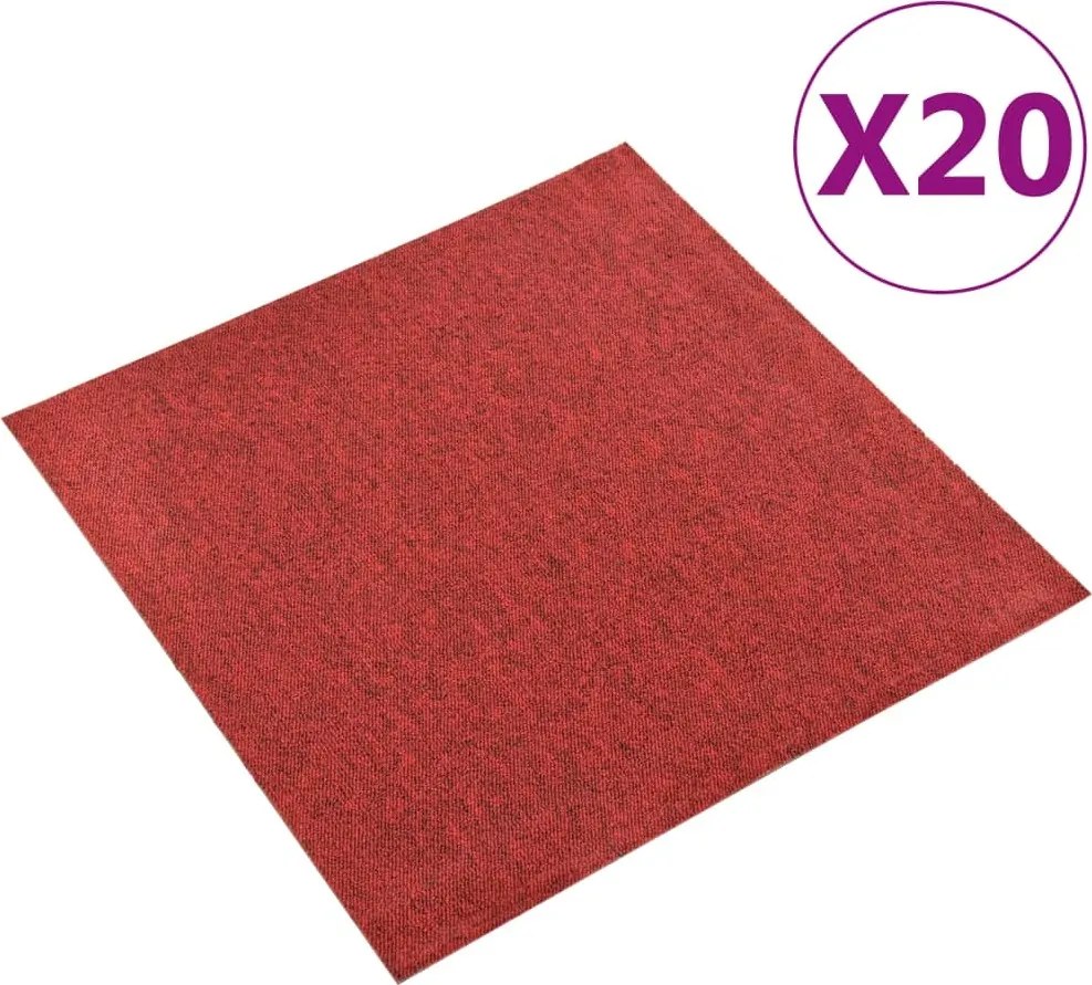 vidaXL Kobercové podlahové dlaždice 20 ks 5 m² 50 x 50 cm [147309] Barva: Zelená