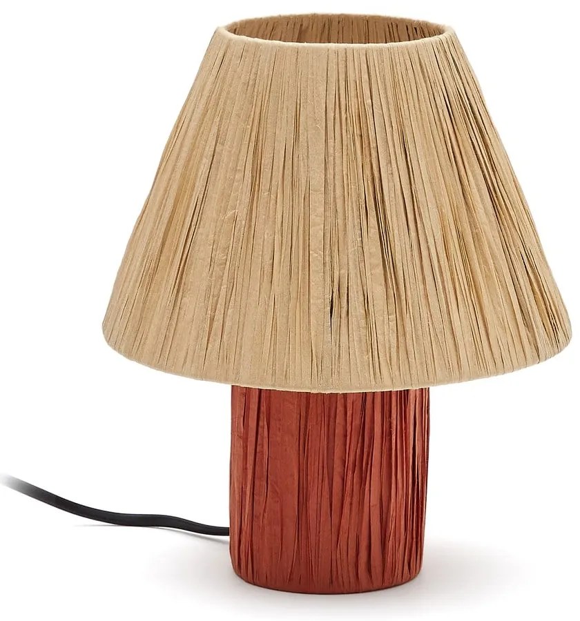 Stolní lampa v přírodní a terakotové barvě (výška 25 cm) Pulmi – Kave Home