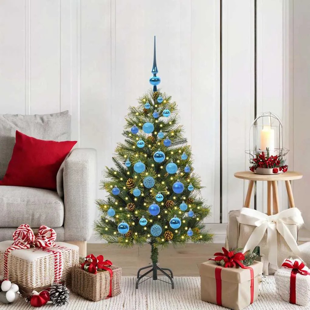 Umělý sklopný vánoční stromeček s kužely Zelená 120 cm 3395078