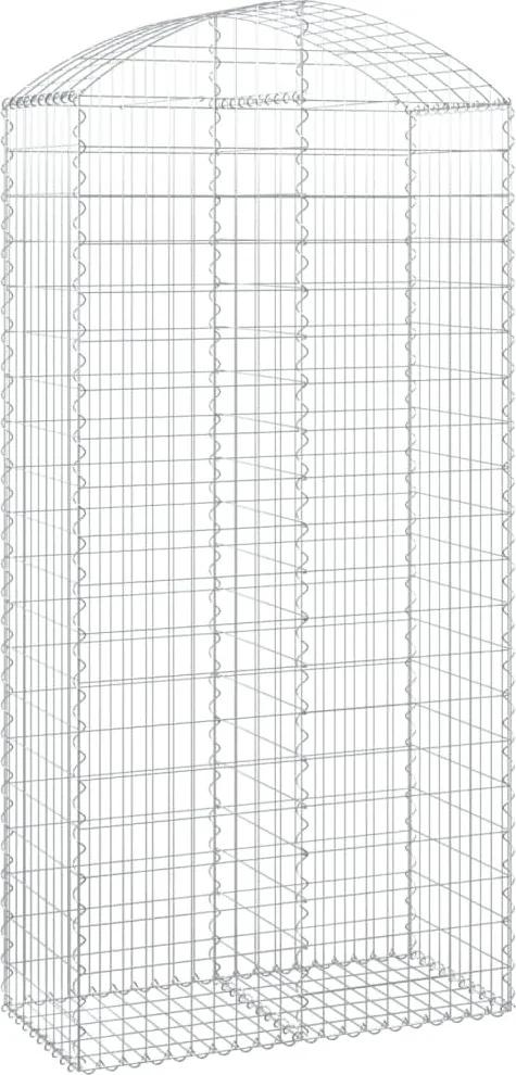 vidaXL Klenutý gabionový koš 100 x 50 x 200/220 cm pozinkované železo [153440]