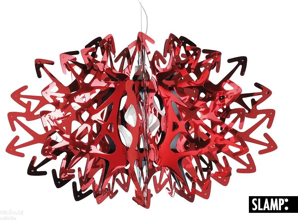 Slamp Devil, solitérní červené svítidlo pro zavěšení, 1x240W, průměr 115cm