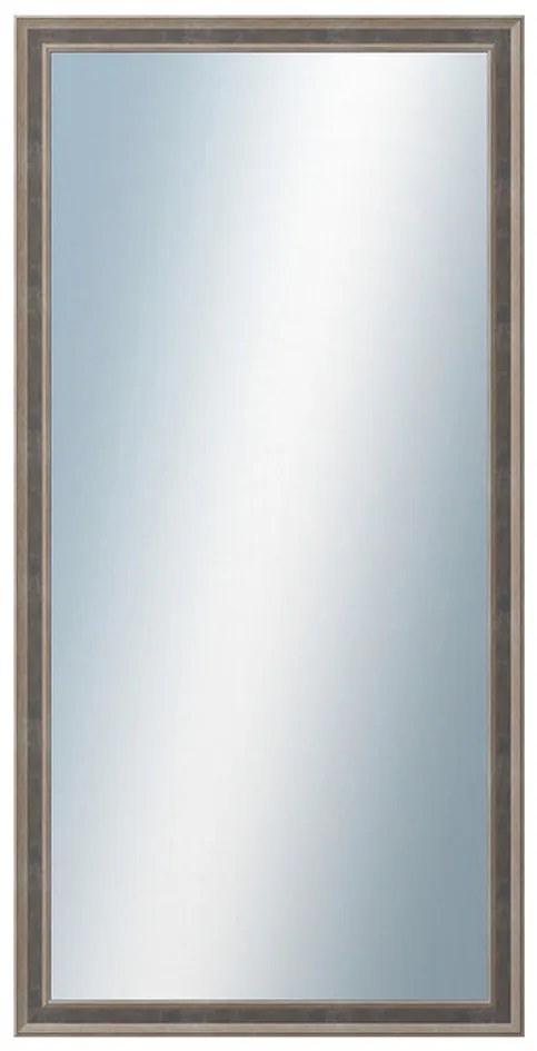 DANTIK - Zarámované zrcadlo - rozměr s rámem cca 60x120 cm z lišty TOOTH malá stříbrno černá (3164)