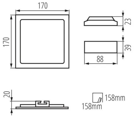 Podhledové LED svítidlo Kanlux KATRO V2LED 12W-WW-W teplá bílá 28941