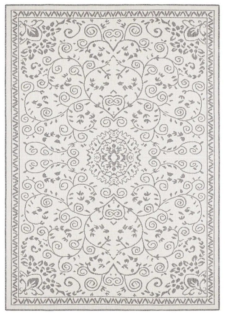 NORTHRUGS - Hanse Home koberce Kusový koberec Twin Supreme 103866 Leyte Grey/Cream – na ven i na doma - 160x230 cm