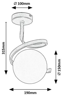 Rabalux 71301 - Přisazený lustr SARABI 1xE27/20W/230V