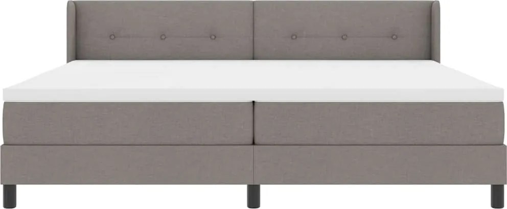 Postel s boxspringem s čelo Taupe 200 x 200 cm textil 3341129