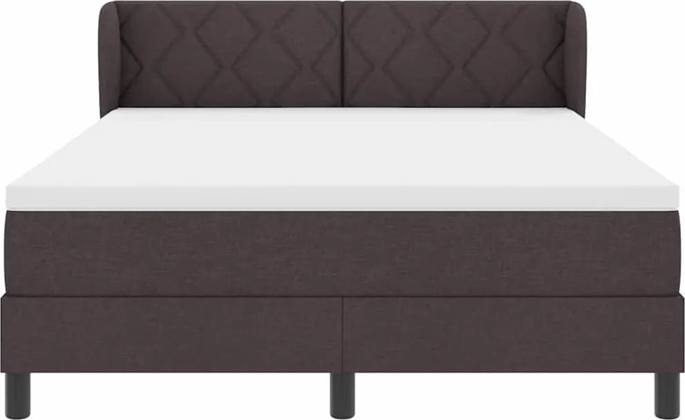 Postel s boxspringem s čelo Tmavě hnědá 160 x 200 cm textil 3340097