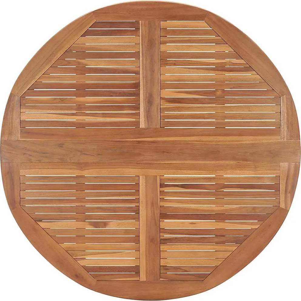 Skládací zahradní jídelní stůl Ø 110 x 75 cm masivní teak 318479