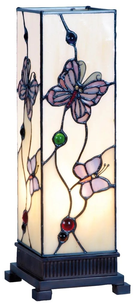 Stolní lampa Tiffany Butterfly Garden - 12.5*35 cm